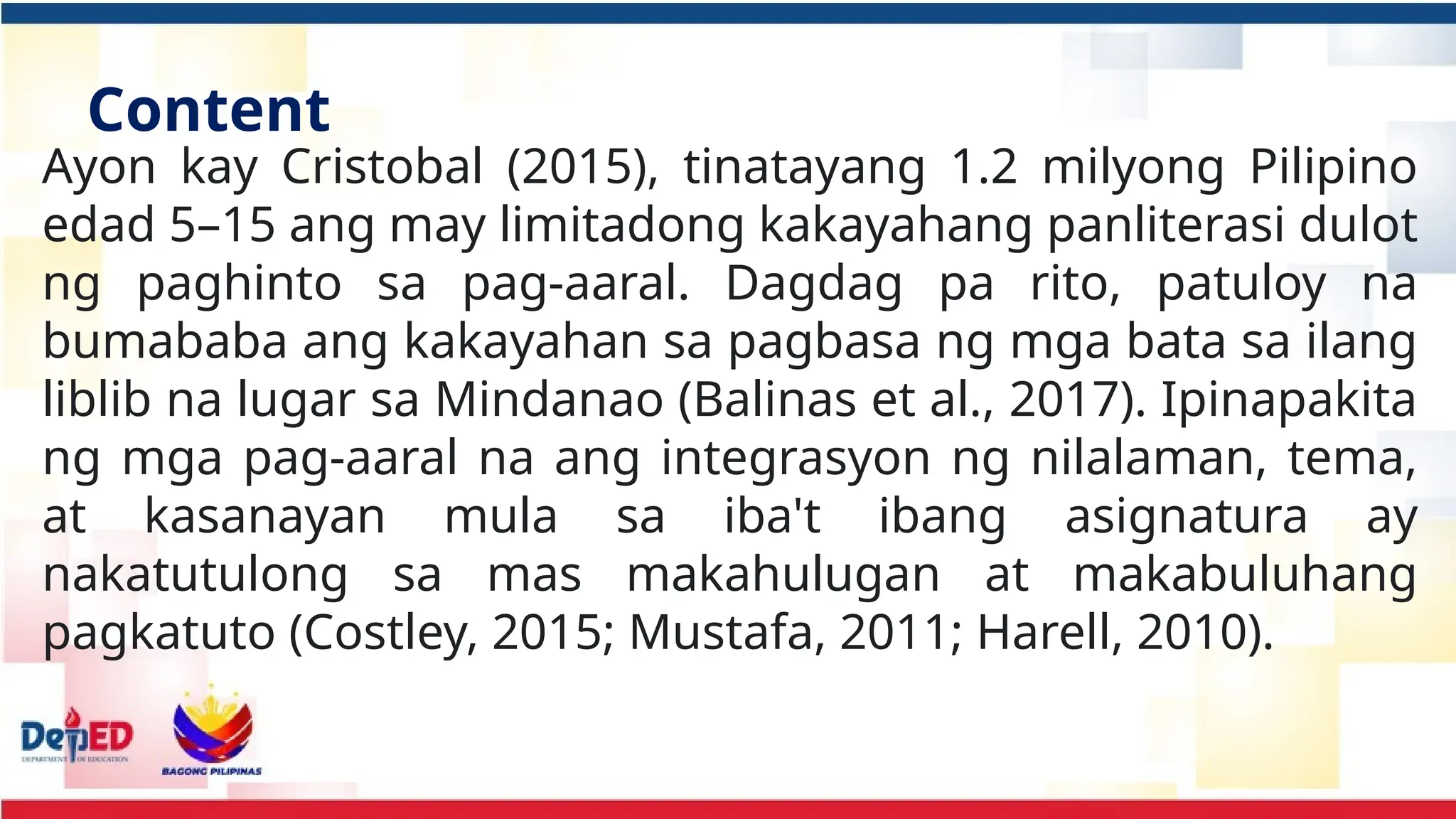 Makabansa” is part of the DepEd Core Values, which are: Maka-Diyos (God-loving) Makatao (Humane ...