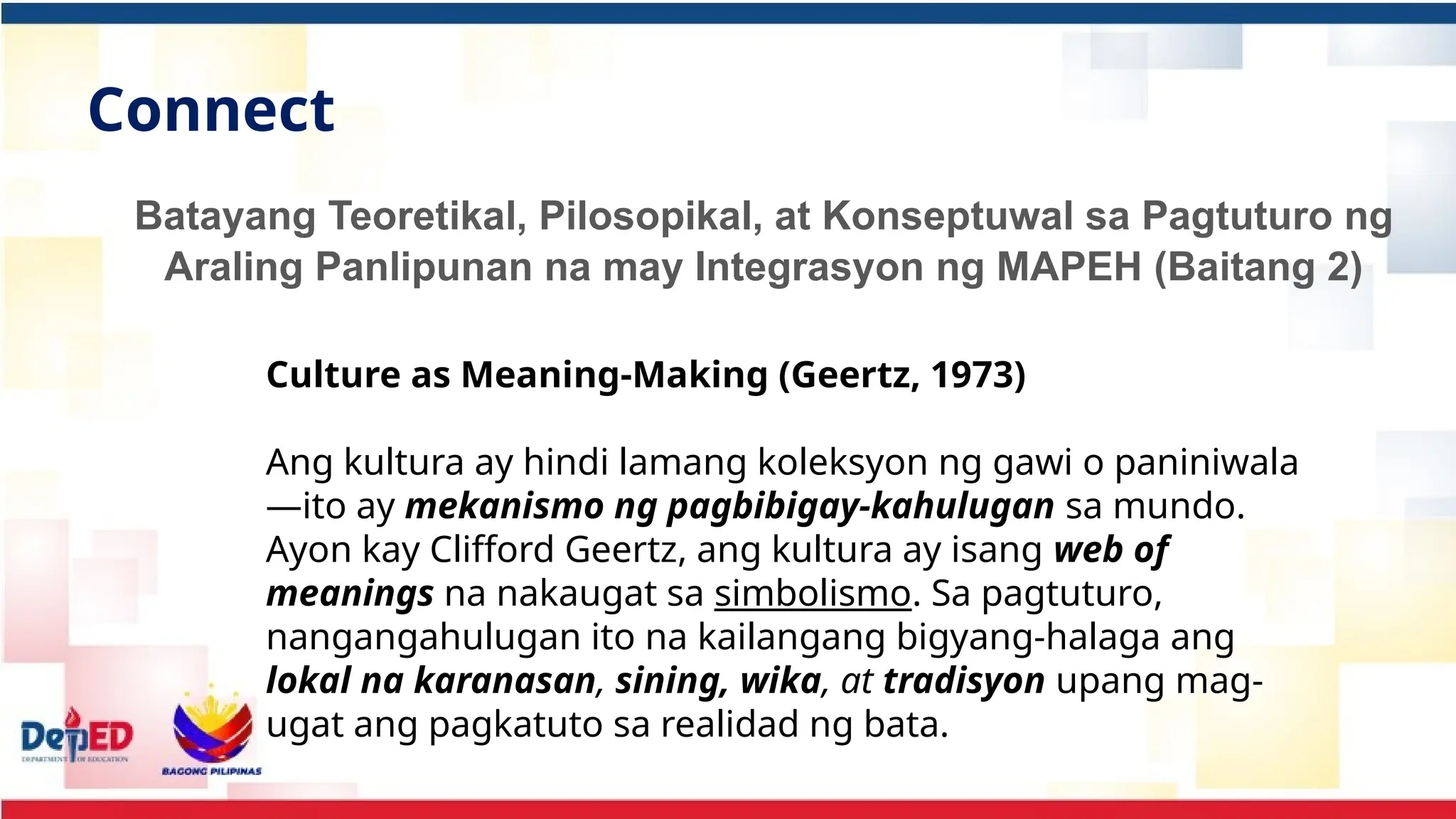 Makabansa” is part of the DepEd Core Values, which are: Maka-Diyos (God-loving) Makatao (Humane ...