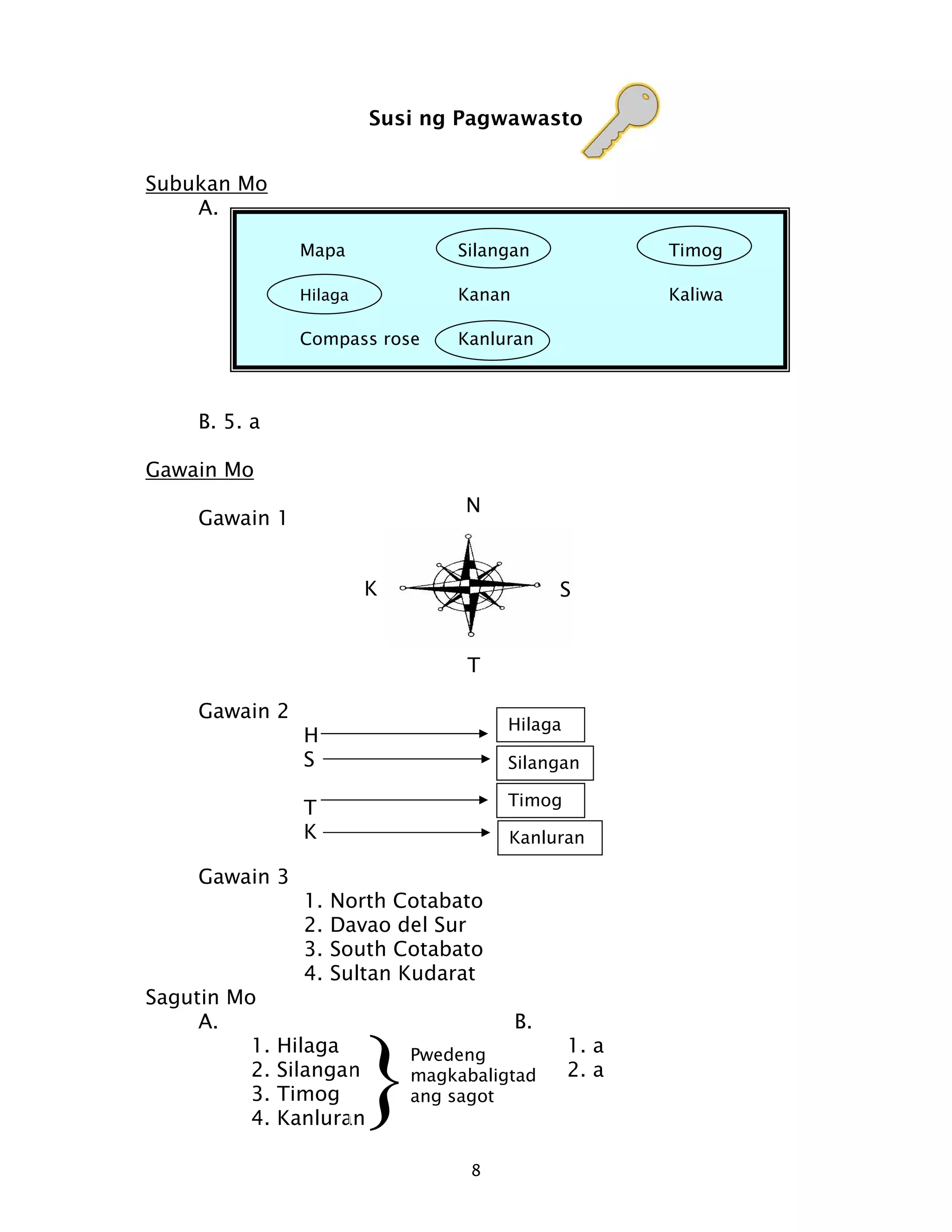Makabayan 3 dlp 8 a - mga pangunahing direksyon | PDF