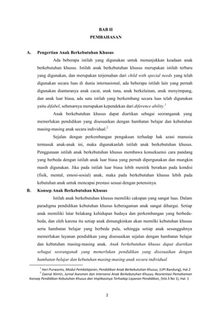 Makalah Psikologi Pendidikan : Anak Berkebutuhan Khusus (ABK) | DOCX