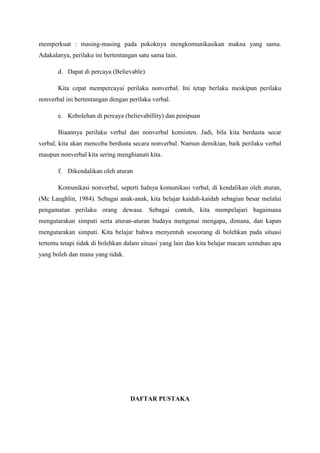 Komunikasi Antar Pribadi Prilaku Pesan nonverbal | DOCX