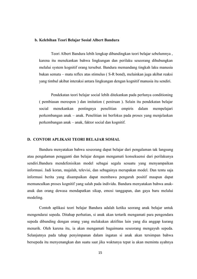 Teori Belajar Sosial Albert Bandura | DOCX