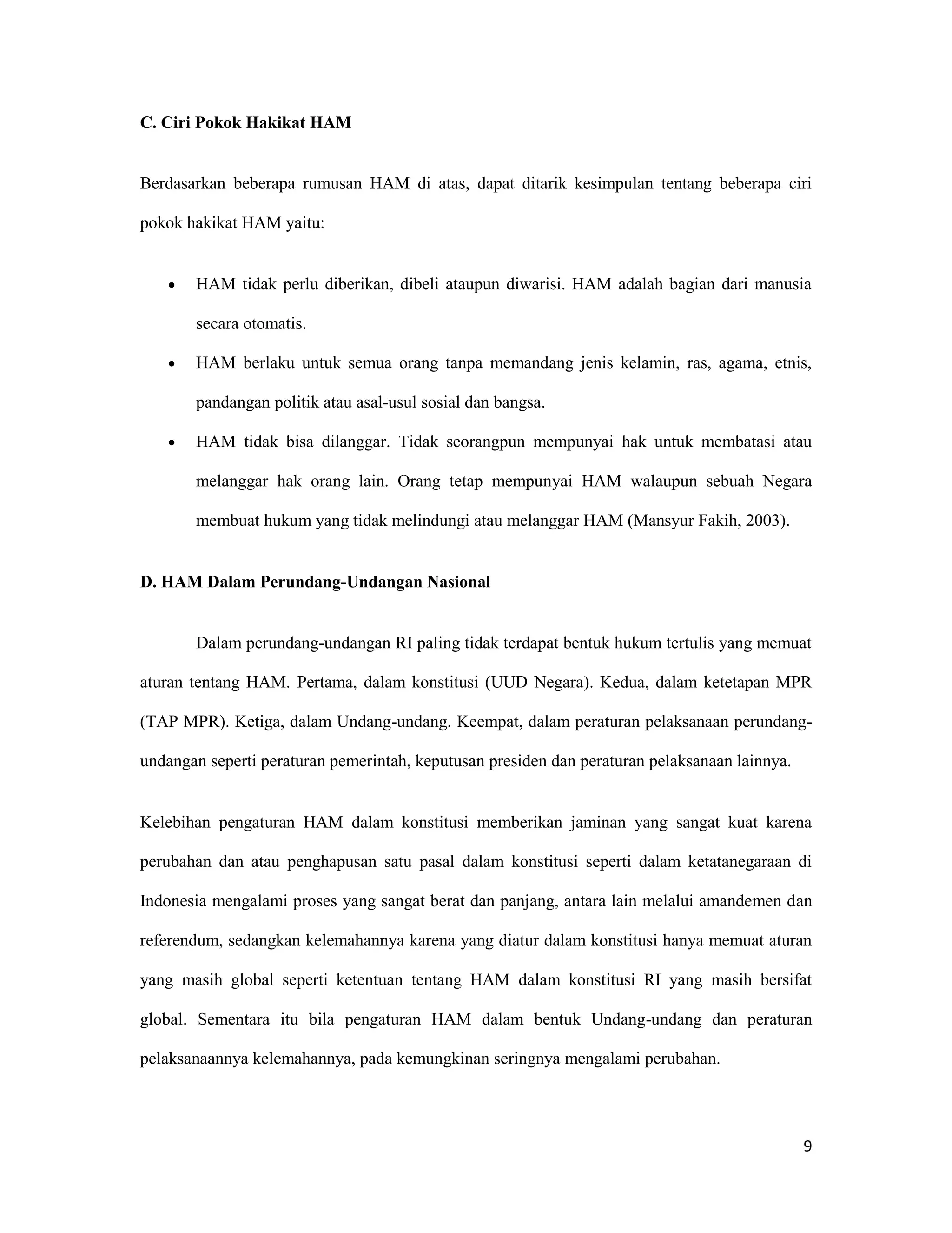 Makalah hukum dan Ham | DOCX