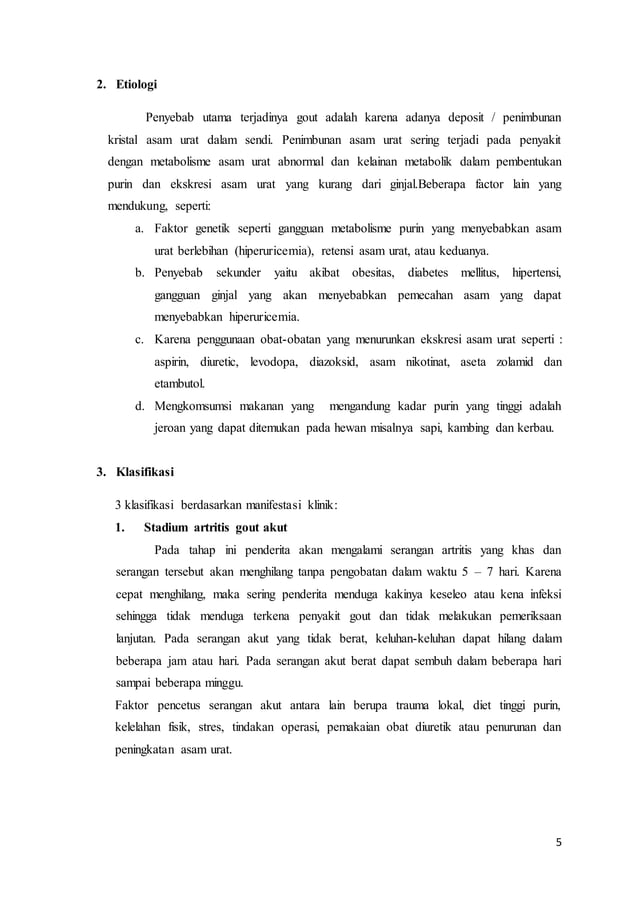 Asuhan Keperawatan GOUT (Asam Urat) | DOCX