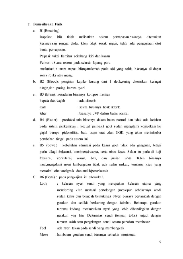 Asuhan Keperawatan GOUT (Asam Urat) | DOCX