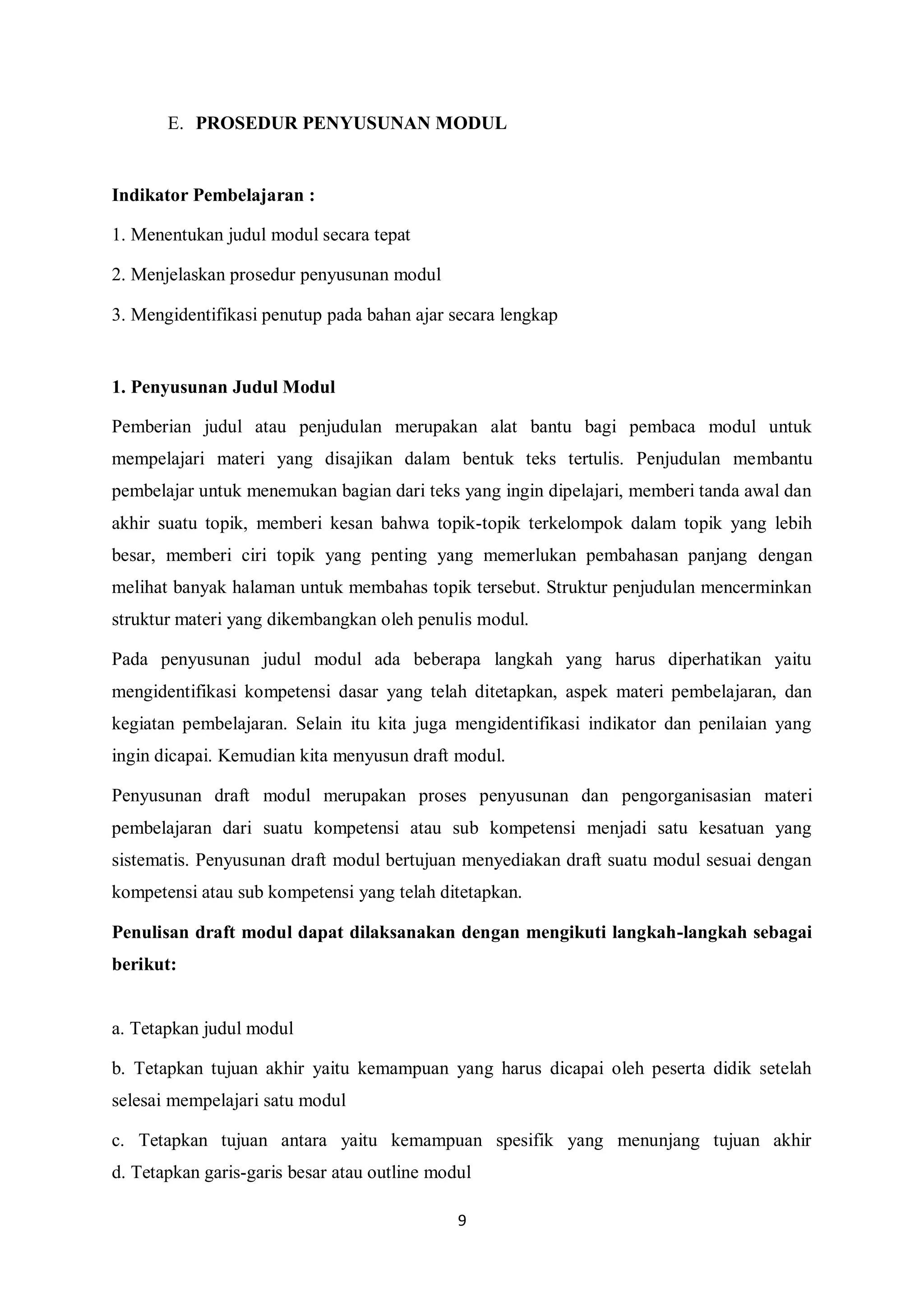 prosedur penyusunan modul | PDF