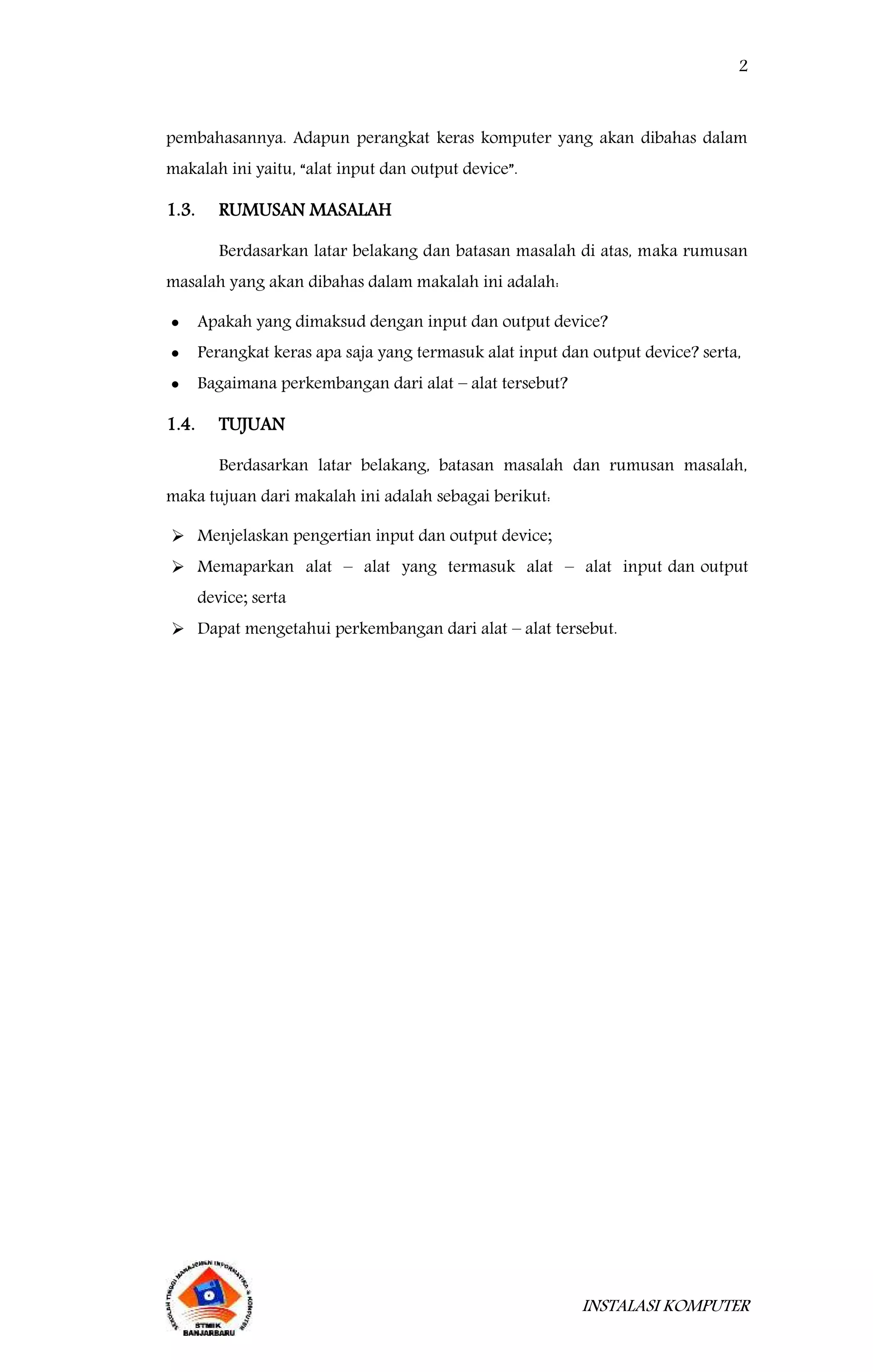 Makalah input dan output device | PDF