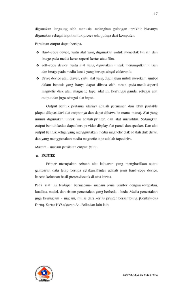 Makalah input dan output device | PDF