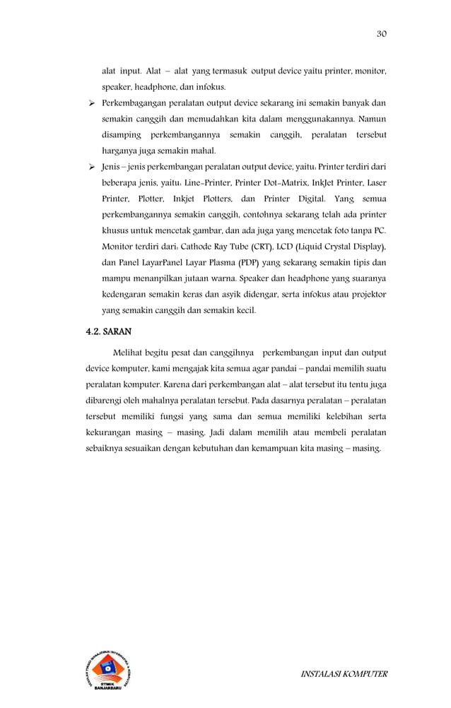 Makalah input dan output device | PDF