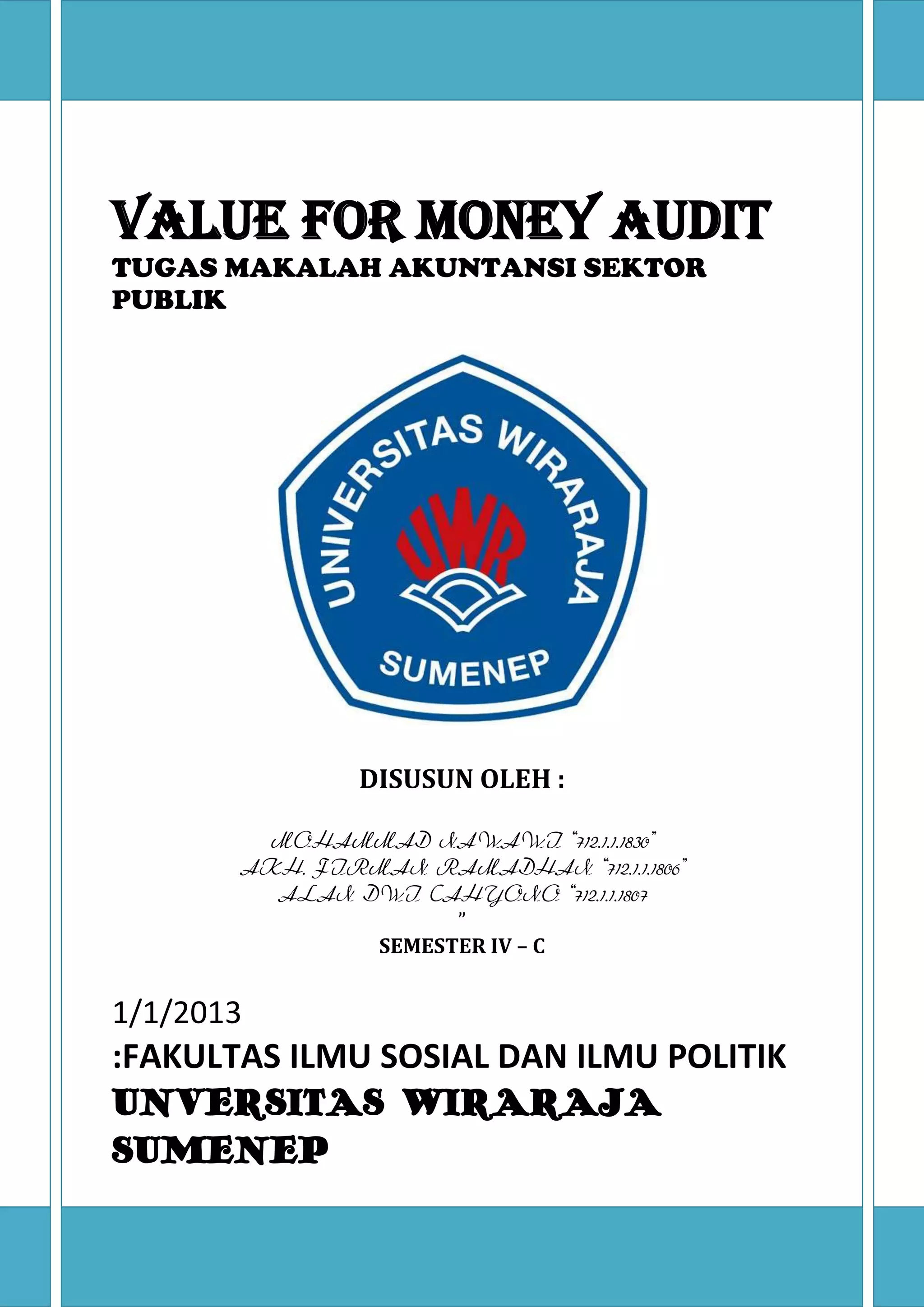 value for money audit | DOCX