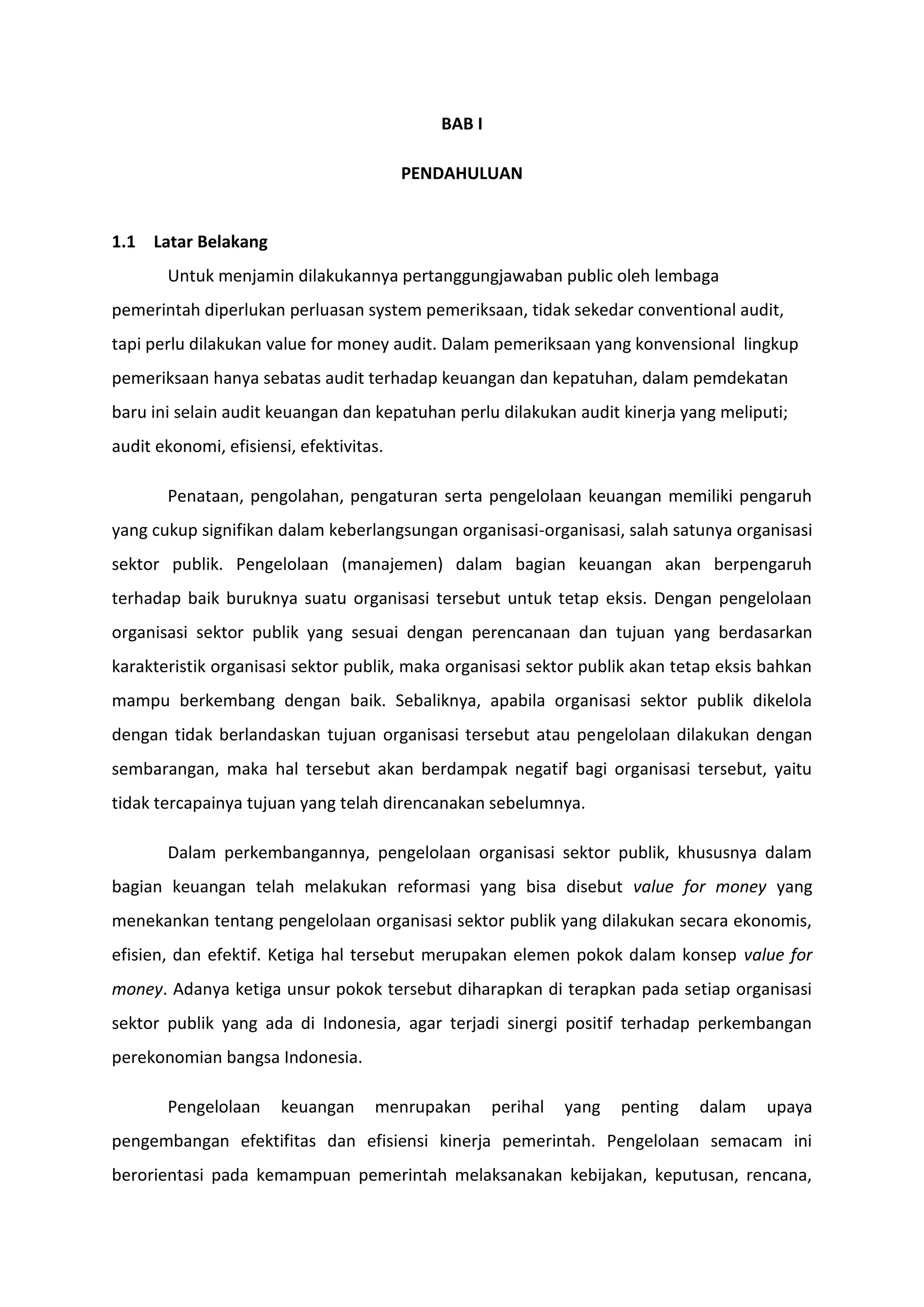 value for money audit | DOCX