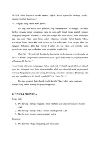 Makalah doa dalam ajaran kristen | DOCX