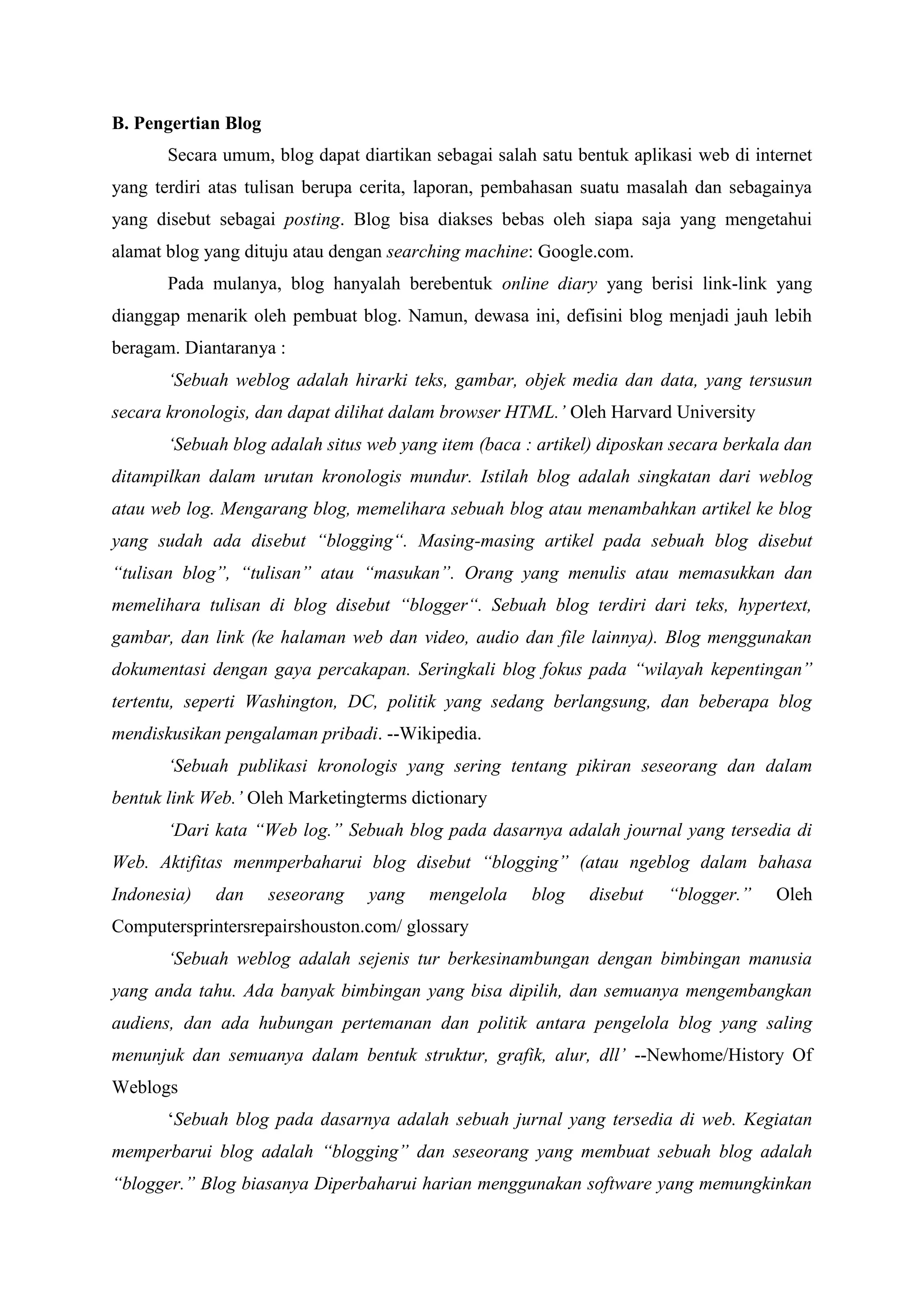 Makalah blog dalam pendidikan | PDF