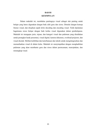 Makalah meningkatkan proses belajar dengan visual | PDF