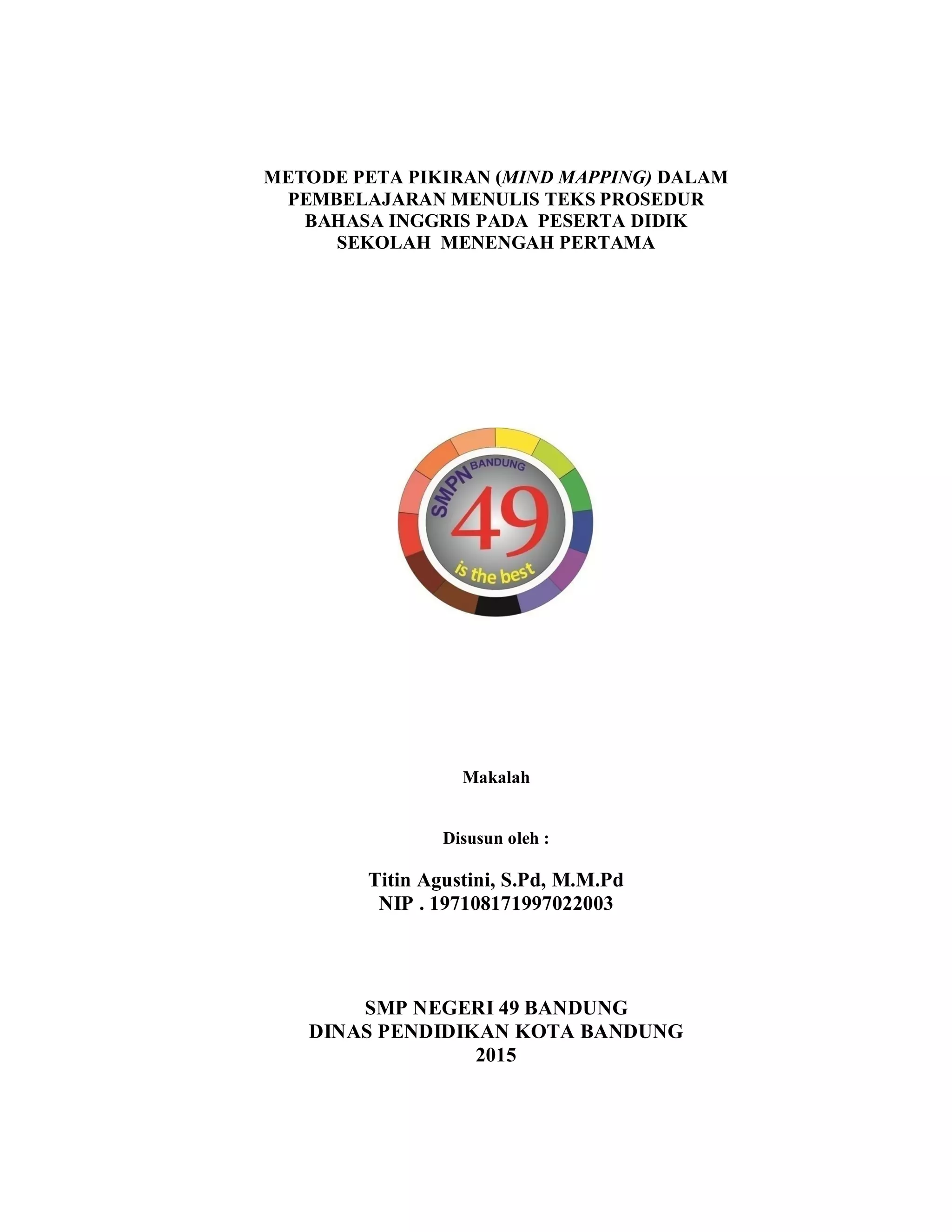 Metode Peta Pikiran (Mind Mapping) Dalam Pembelajaran Menulis Teks ...
