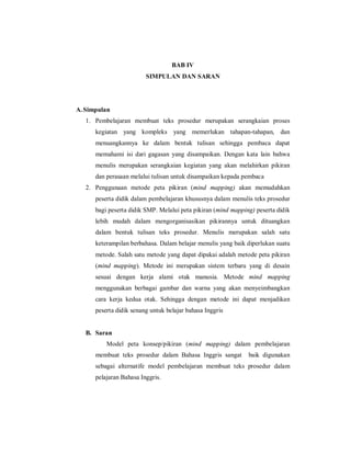 Metode Peta Pikiran (Mind Mapping) Dalam Pembelajaran Menulis Teks ...