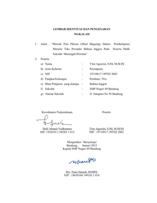 Metode Peta Pikiran (Mind Mapping) Dalam Pembelajaran Menulis Teks ...