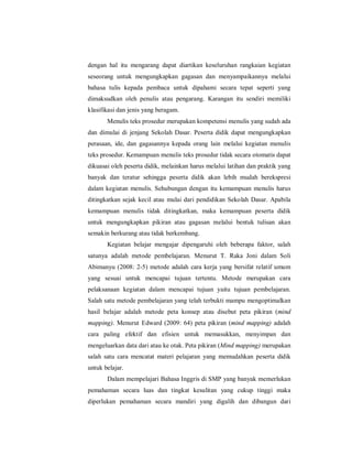 Metode Peta Pikiran (Mind Mapping) Dalam Pembelajaran Menulis Teks ...