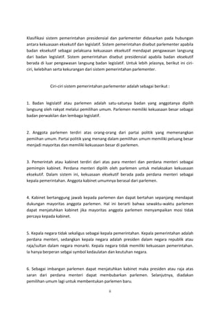 Makalah sistem pemerintahan di indonesia | DOCX