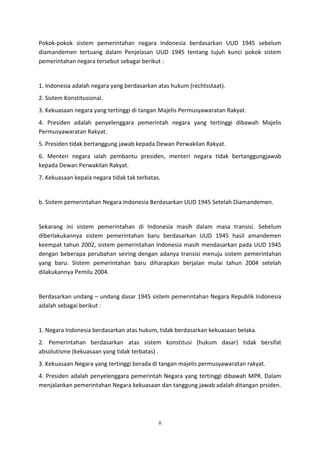 Makalah sistem pemerintahan di indonesia | DOCX