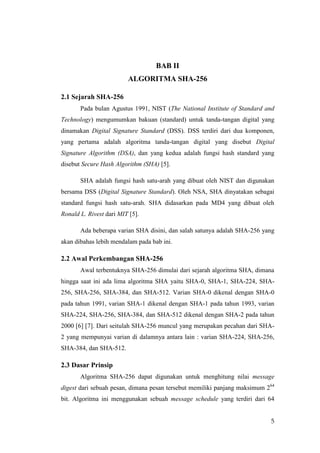 Fungsi Hash & Algoritma SHA-256 | PDF