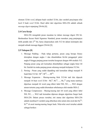 Fungsi Hash & Algoritma SHA-256 | PDF