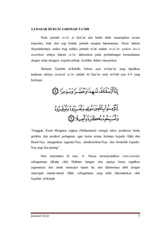 MAKALAH TA'ZIR FIQH JINAYAH PIDANA ISLAM | DOCX