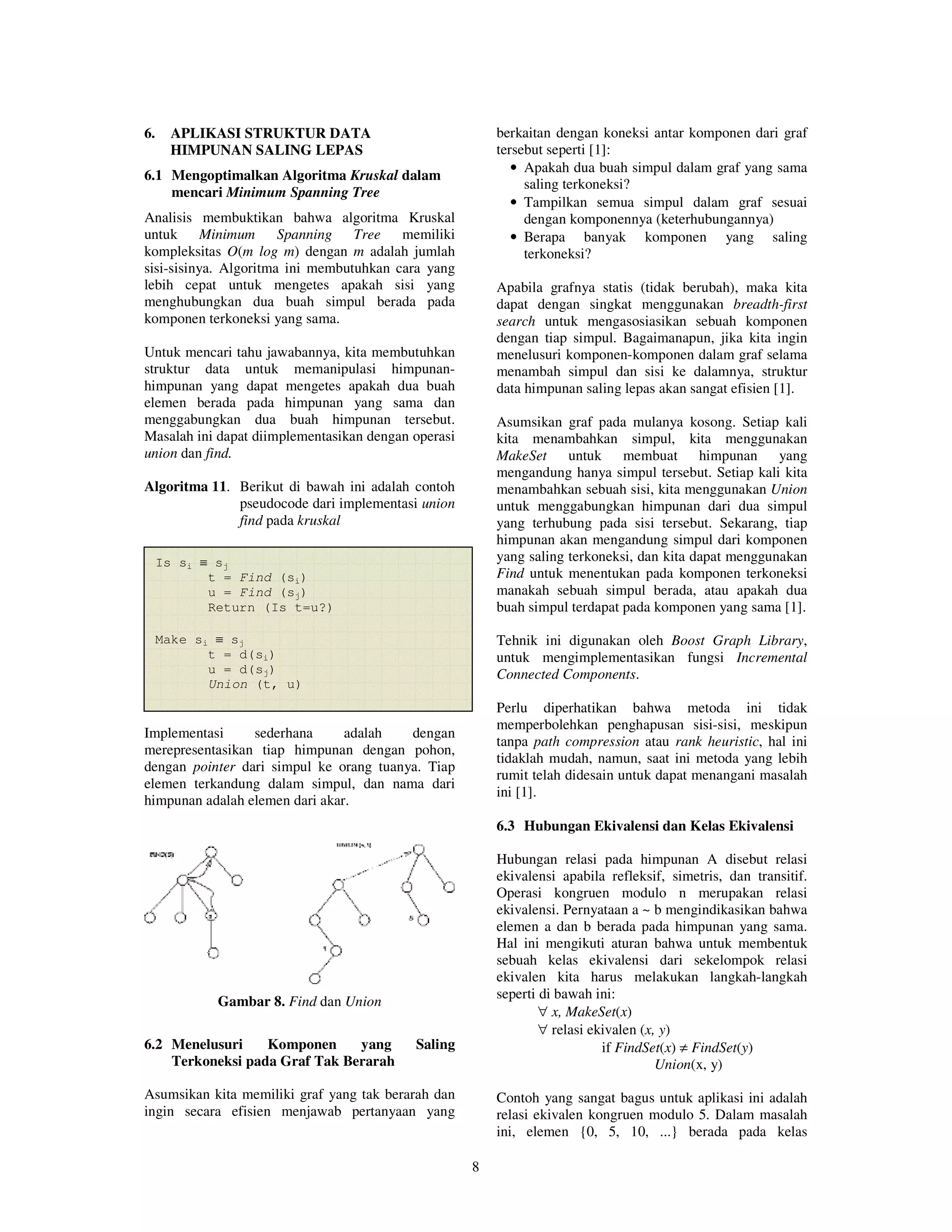 Penerapan Graf untuk Struktur Data Himpunan Saling Lepas | PDF