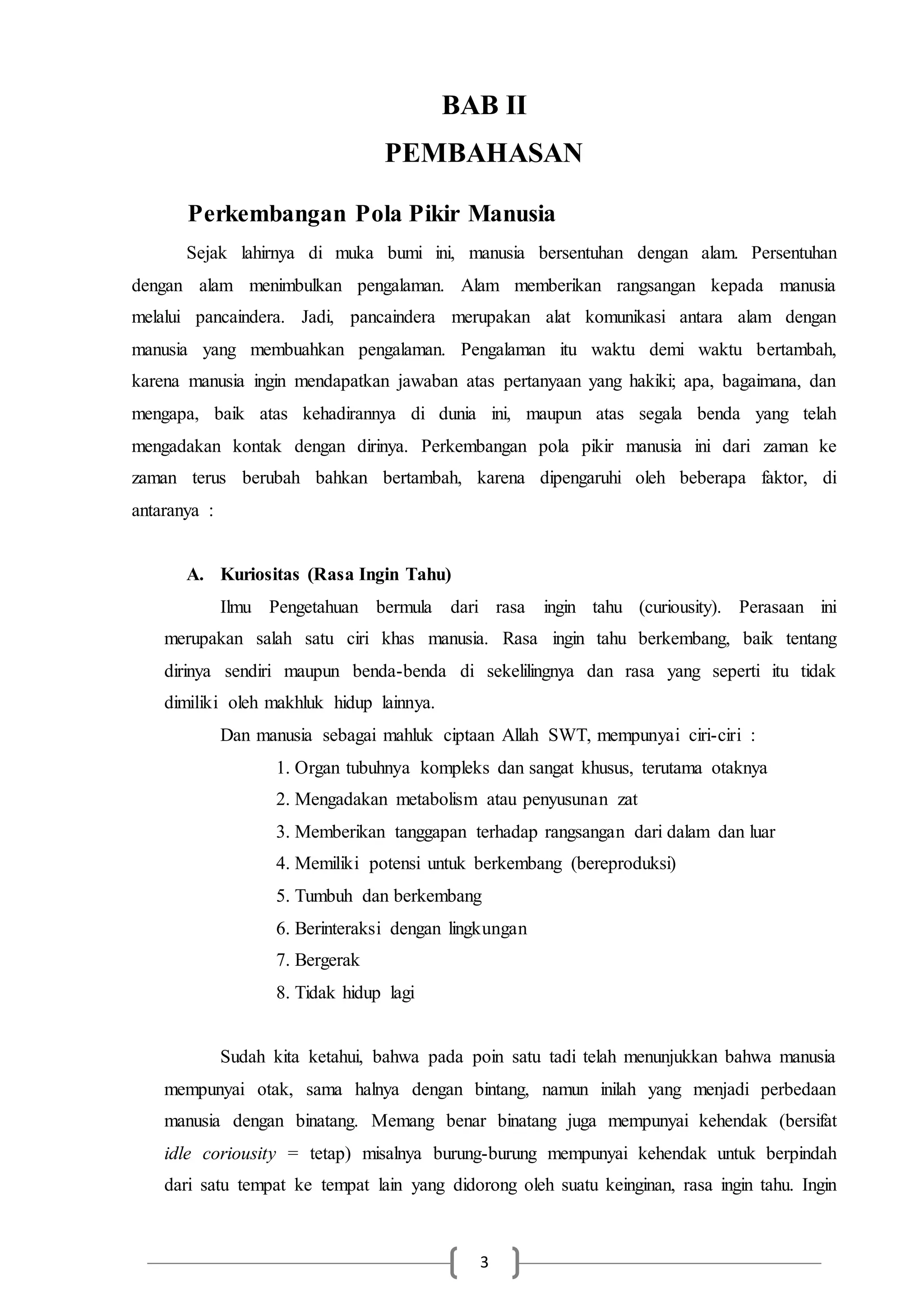 Perkembangan Pola Pikir Manusia (IAD dan ISBD) | DOCX