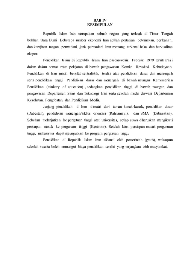 Perbandingan Pendidikan Islam di Indonesia dan Negara Iran | DOCX