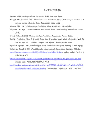 Perbandingan Pendidikan Islam di Indonesia dan Negara Iran | DOCX