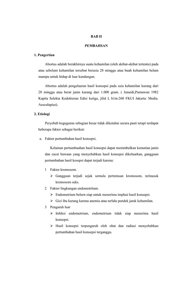 Makalah abortus bu dina | PDF