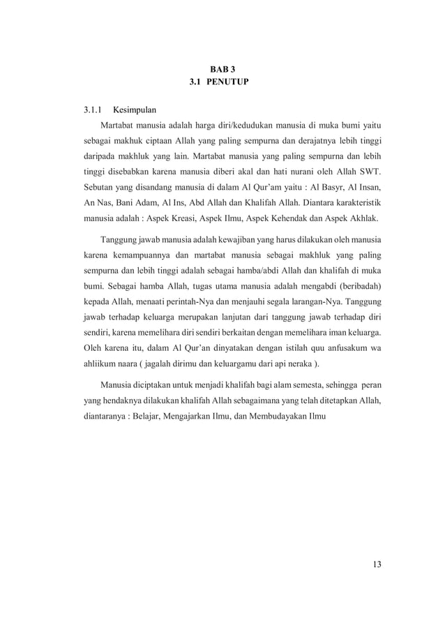 Fungsi, Tanggung Jawab, dan Martabat Manusia Pendidikan Agama Islam | PDF