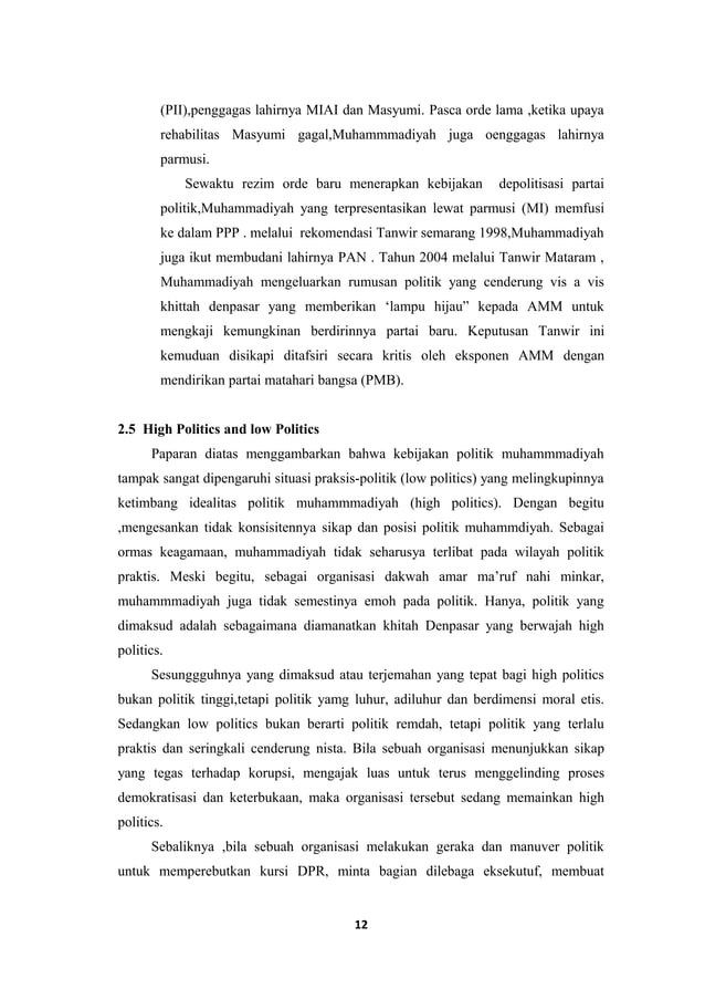 Muhammadiyah Sebagai Gerakan Politik (AIK 3) | DOC