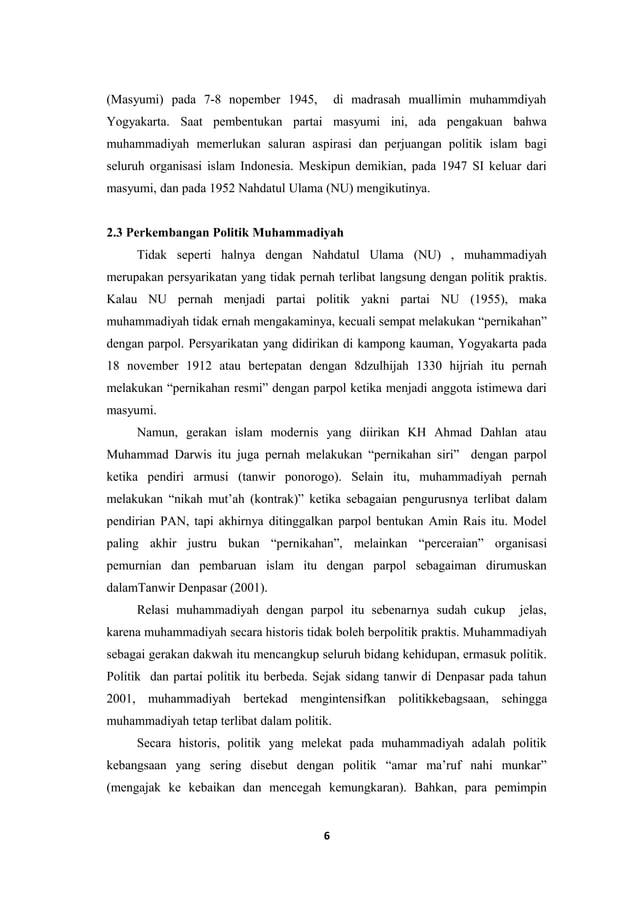 Muhammadiyah Sebagai Gerakan Politik (AIK 3) | DOC