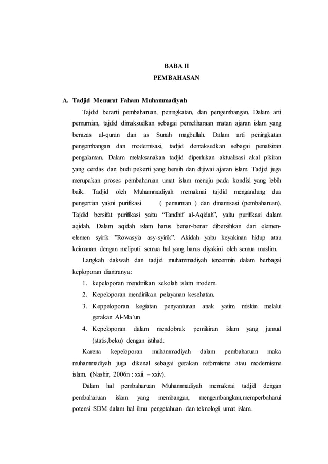 Muhammadiyah sebagai gerakan islam berwatak tajdid | PDF