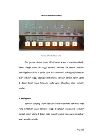 konsep pipa organa terbuka pada alat musik botol bekas | DOCX