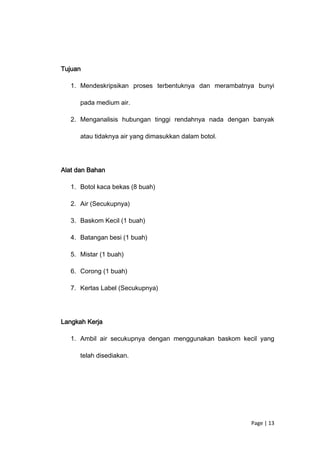 konsep pipa organa terbuka pada alat musik botol bekas | DOCX