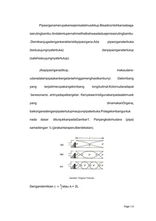 konsep pipa organa terbuka pada alat musik botol bekas | DOCX