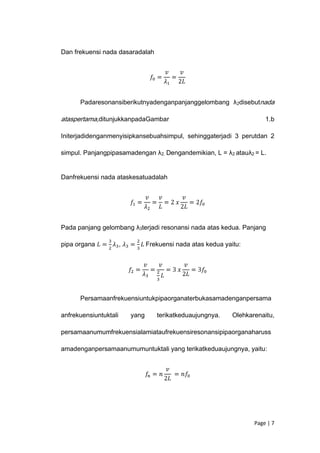 konsep pipa organa terbuka pada alat musik botol bekas | DOCX