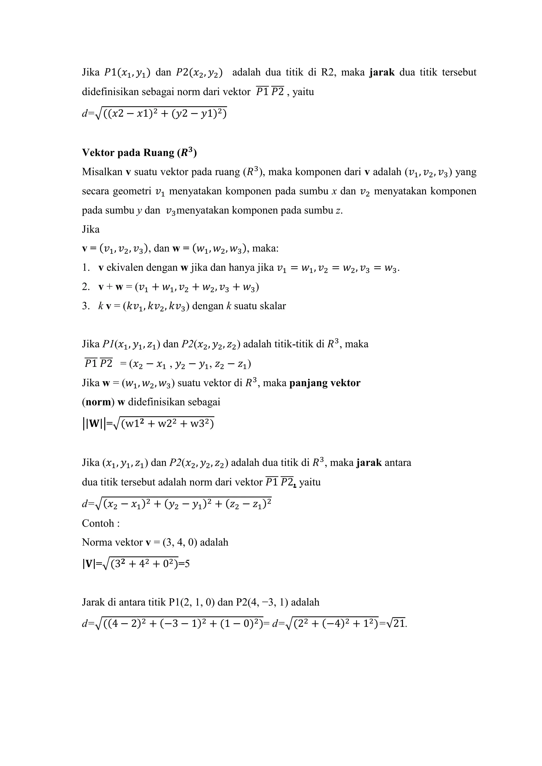 Vektor, Aljabar Linier | PDF