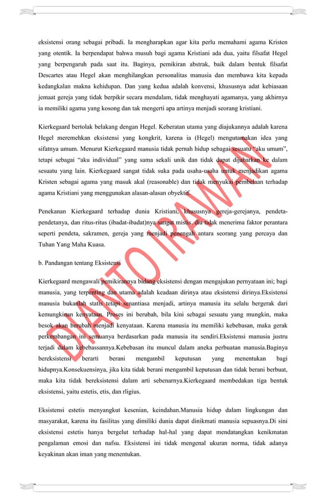 Makalah aliran filsafat idealisme materialisme pluralisme dualisme monisme eksistensialisme | DOCX