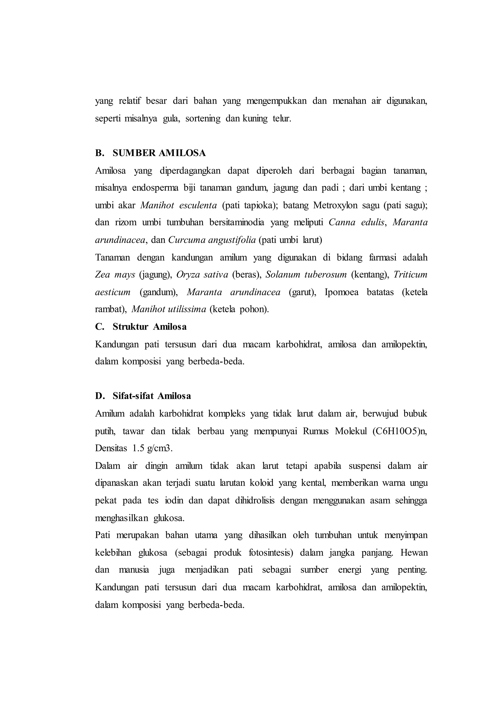 Makalah amilosa 2 | DOCX