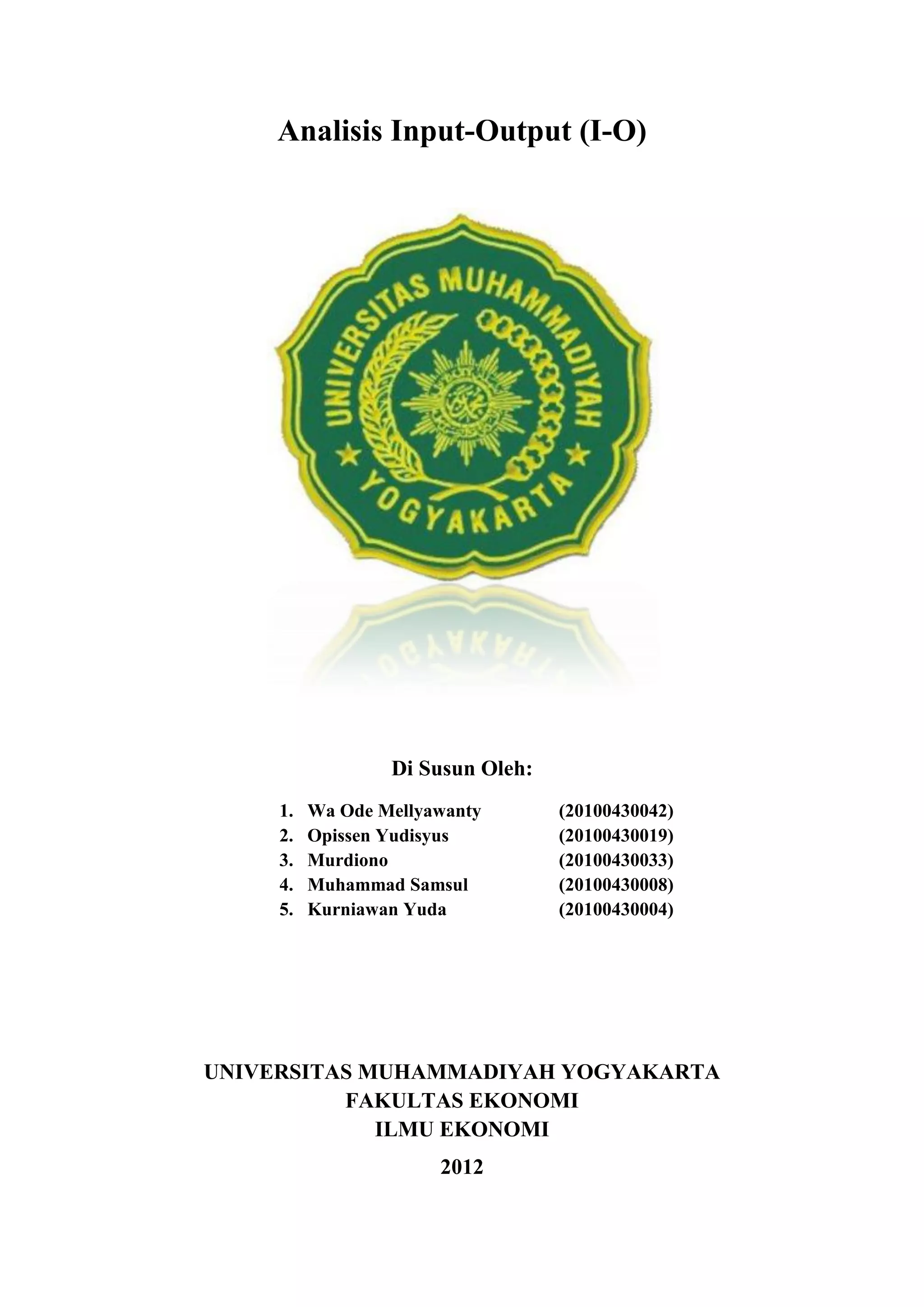 analisis input output | PDF