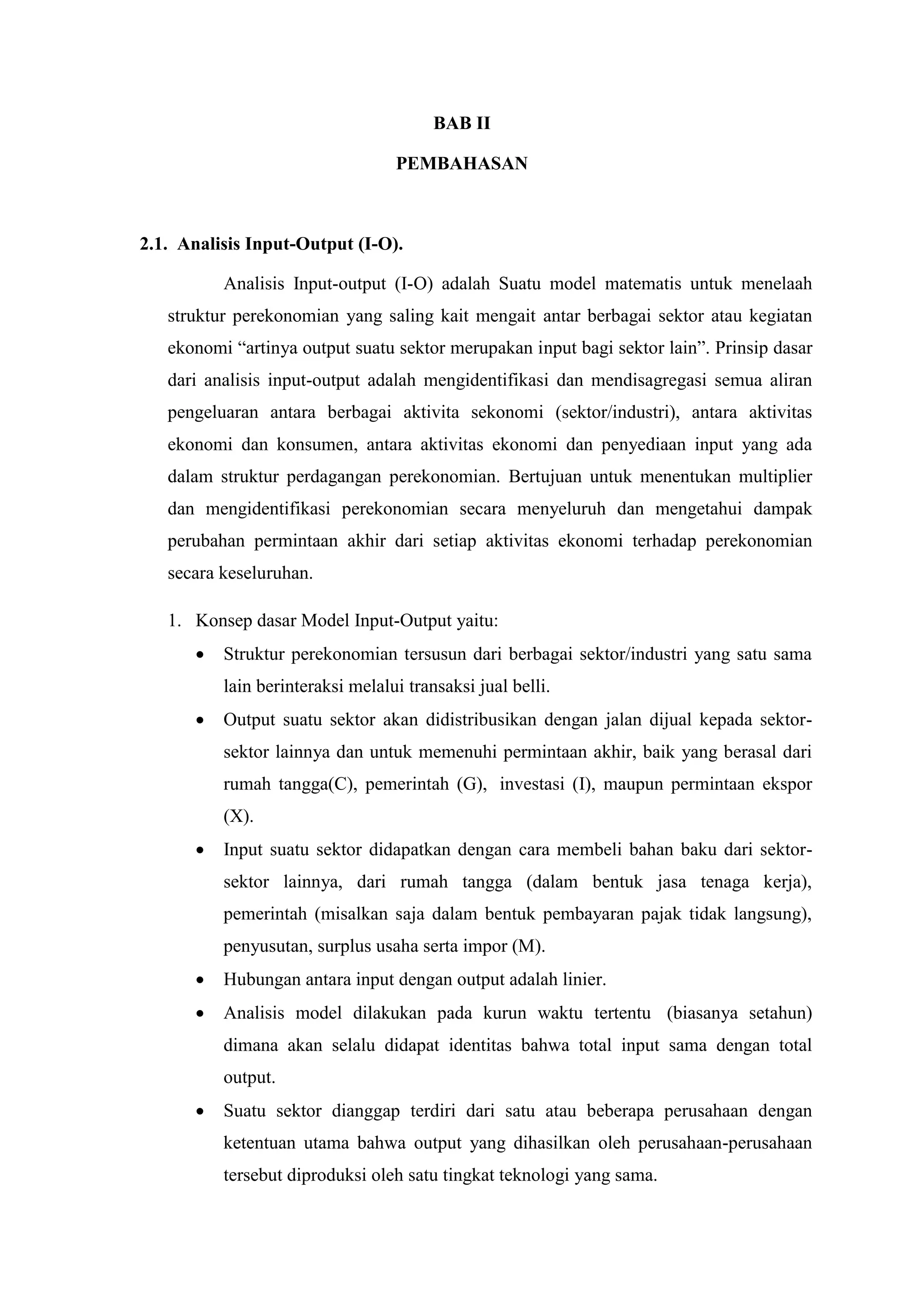 analisis input output | PDF