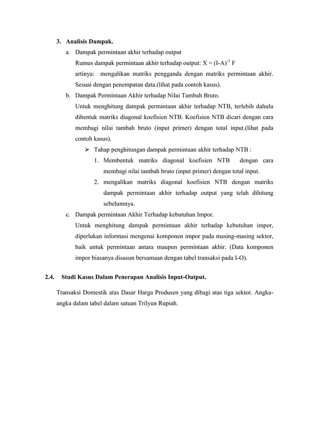 analisis input output | PDF