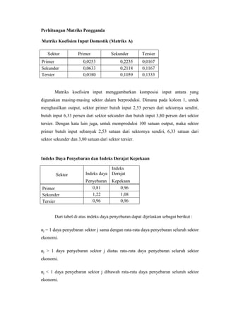 analisis input output | PDF