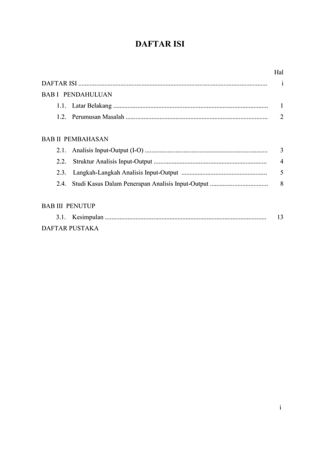analisis input output | PDF