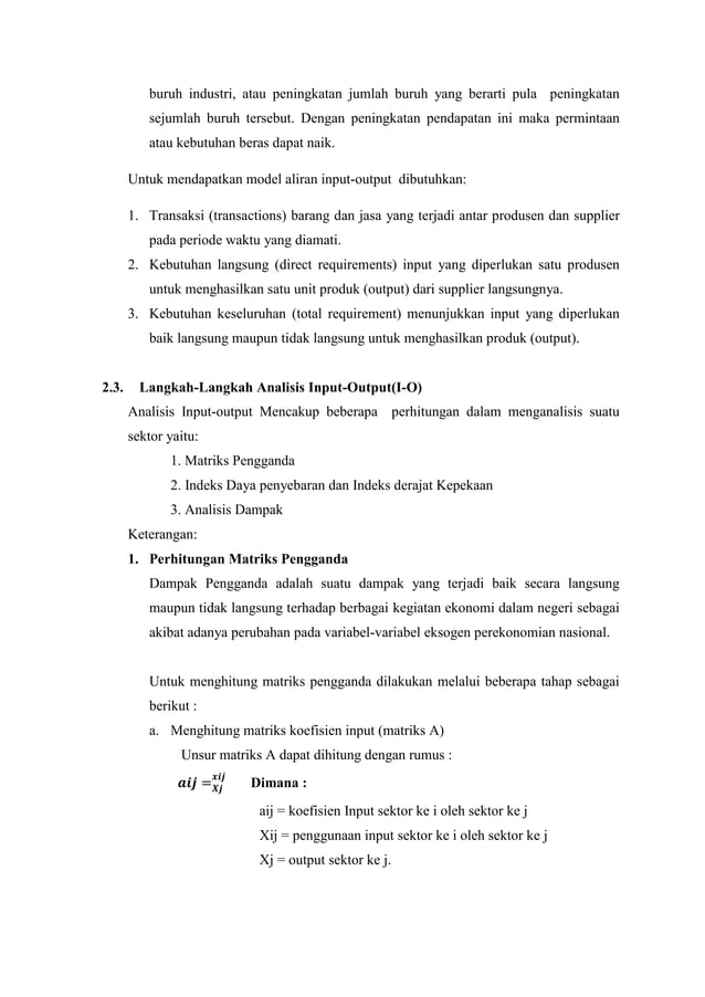 analisis input output | PDF