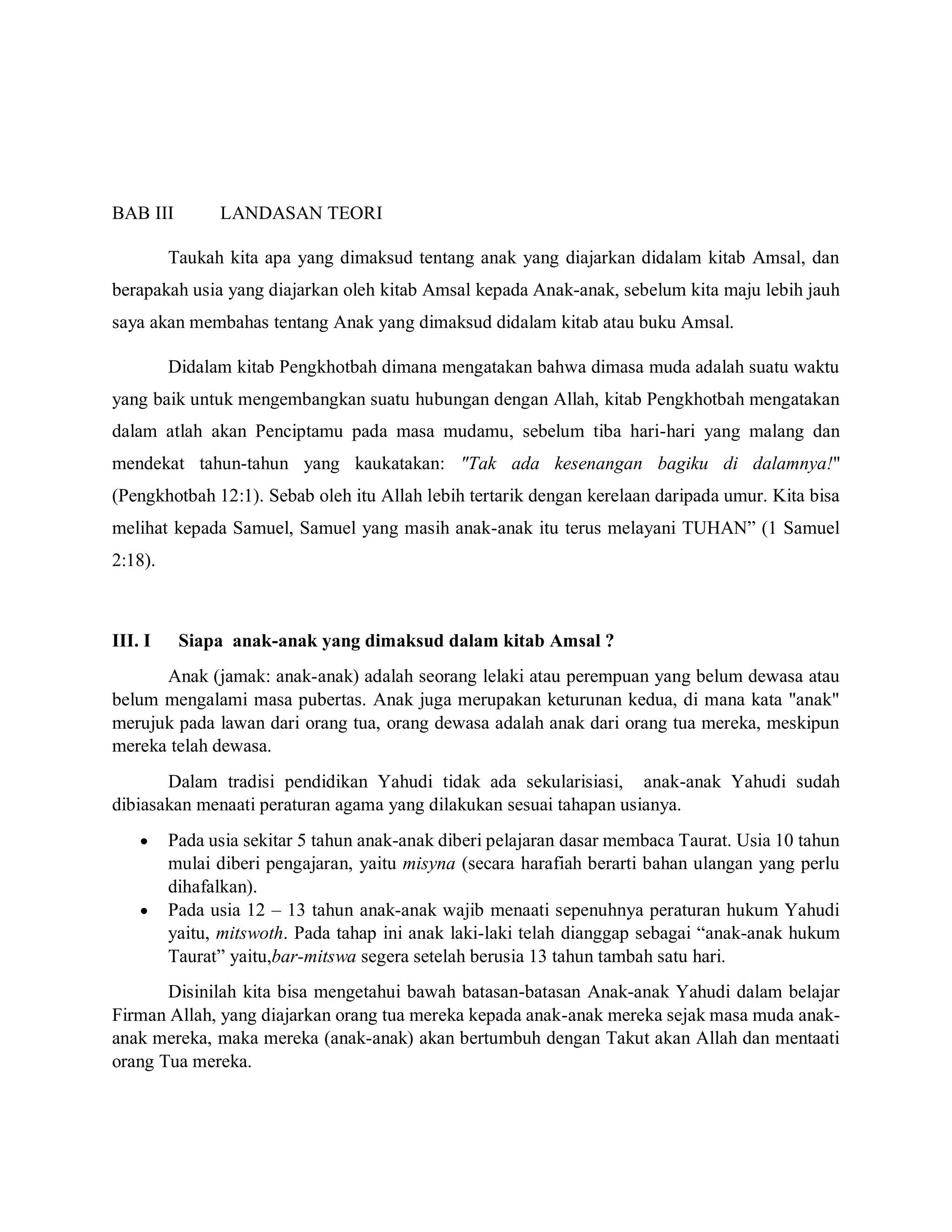 MAKALAH apa yang disebut anak anak dalam buku kitab amsal 1 | PDF